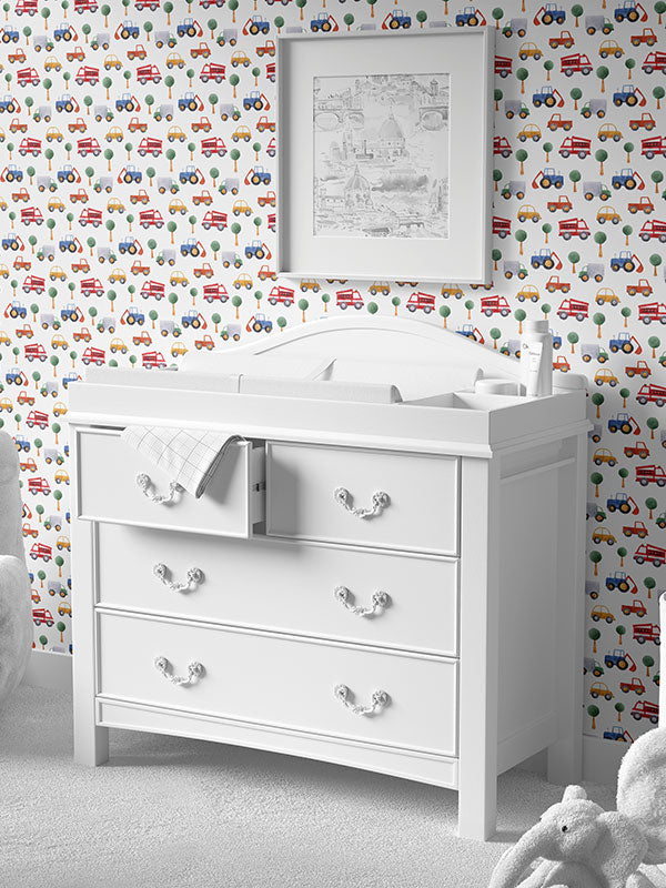 Baby Trucks and Cars Wallpaper - Peel & Stick Wallpaper - Murals Decor
