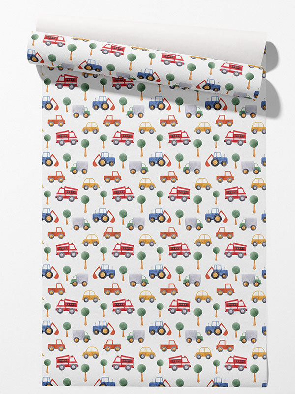 Baby Trucks and Cars Wallpaper - Peel & Stick Wallpaper - Murals Decor