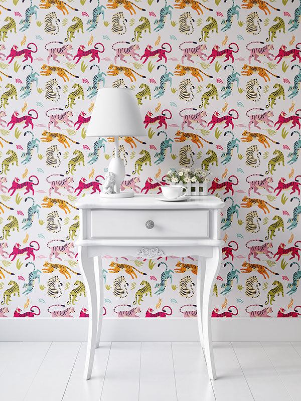 Leaping Tigers Wallpaper - Murals Decor